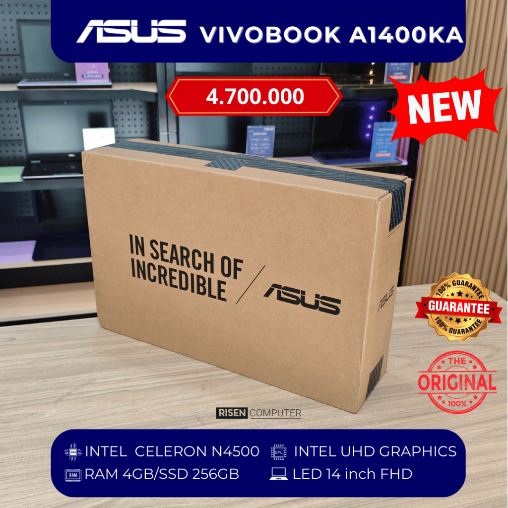 Jual BARU Laptop Asus Vivobook A1400KA Celeron N4500 4GB 256GB FHD 14 ...