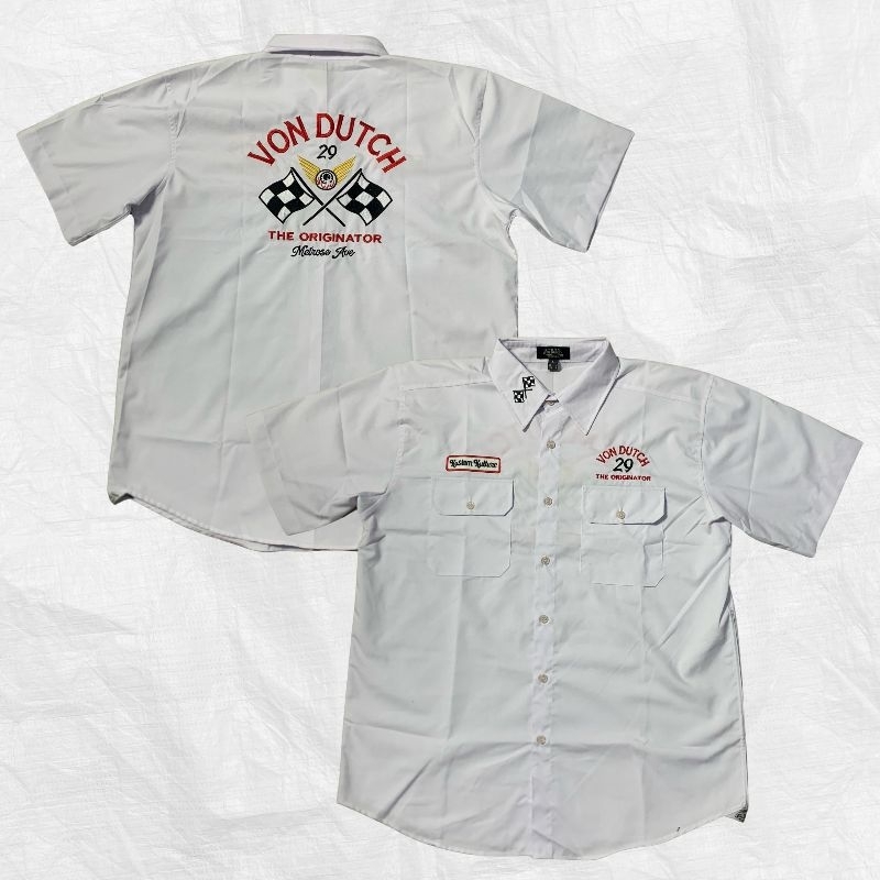 Jual Von Dutch Workshirt original 100% - White 02 Racing VW-16 | Shopee ...