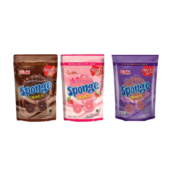 Jual OISHI SPONGE COKLAT / UBI / STRAWBERRY 100gr | Shopee Indonesia