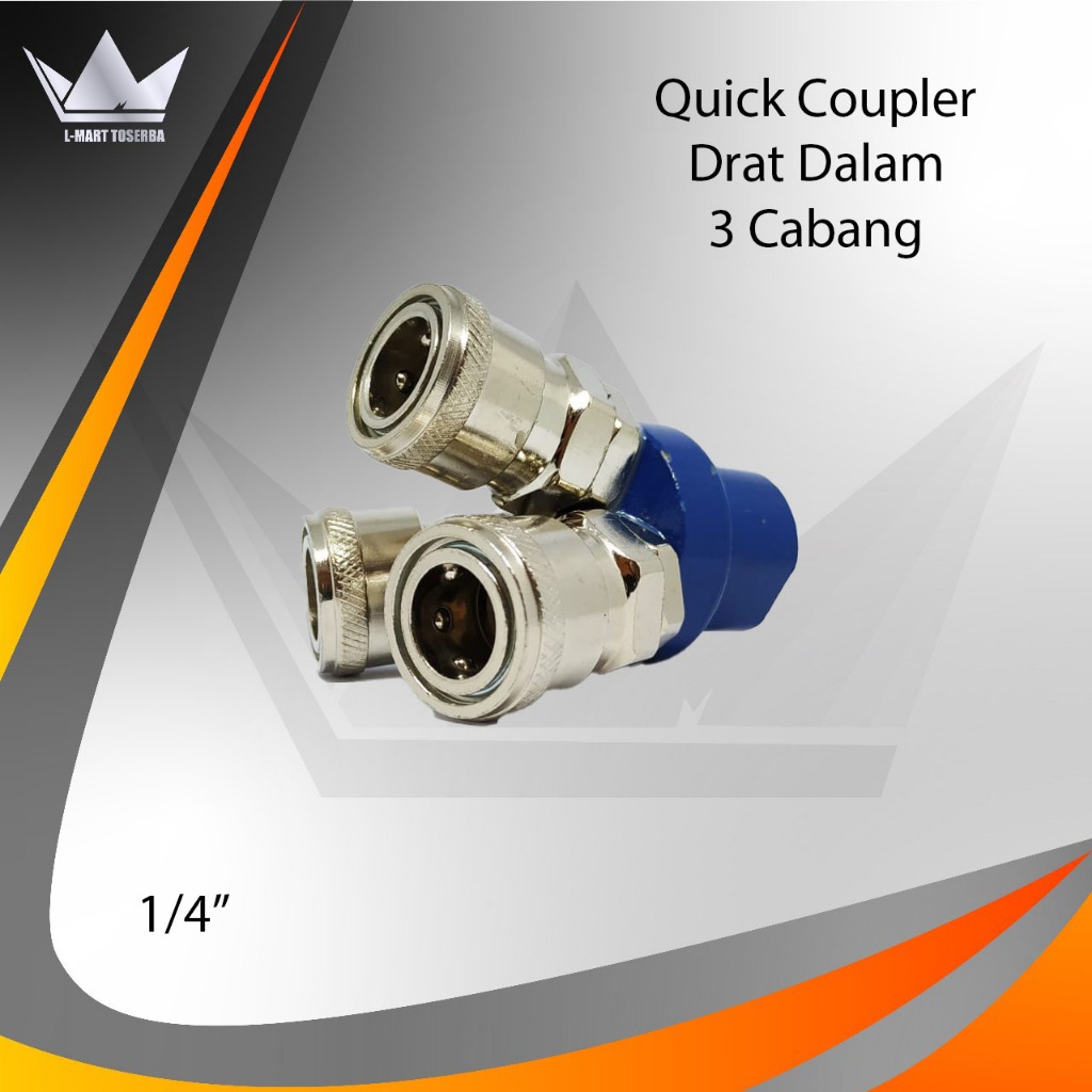 Jual Quick Coupler cabang 2 dan Cabang 3 sambungan nepel Drat Dalam 1/4 dan PH20 | Shopee Indonesia