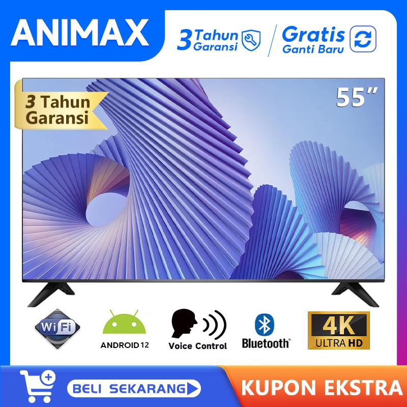 Jual ANIMAX TV Android 55 inch 50 inch Smart TV LED 55 inch TV 4K TV Android Televisi Kontrol ...