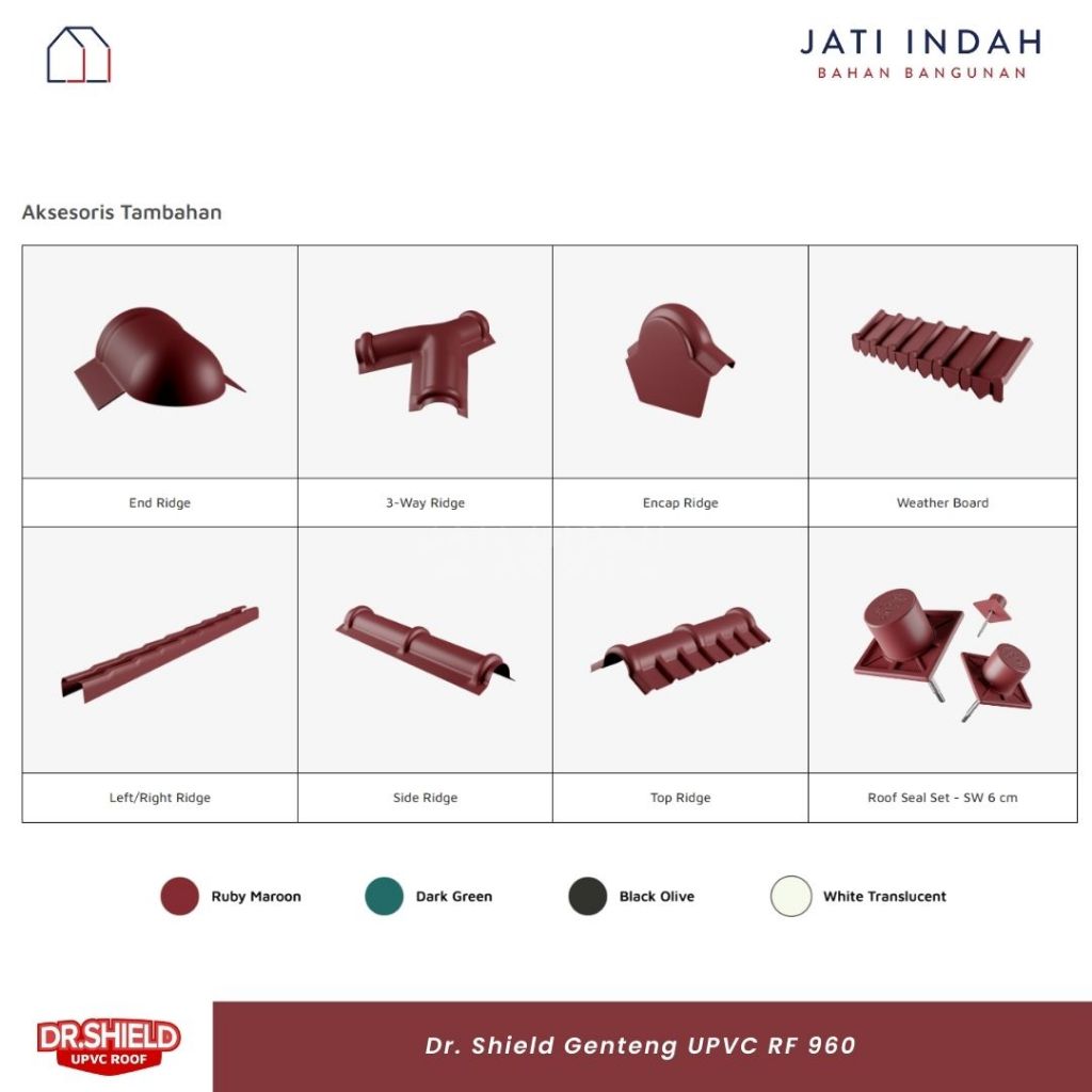 Jual Aksesoris Genteng UPVC Tile Dr. Shield RF 960 Single Wall ...