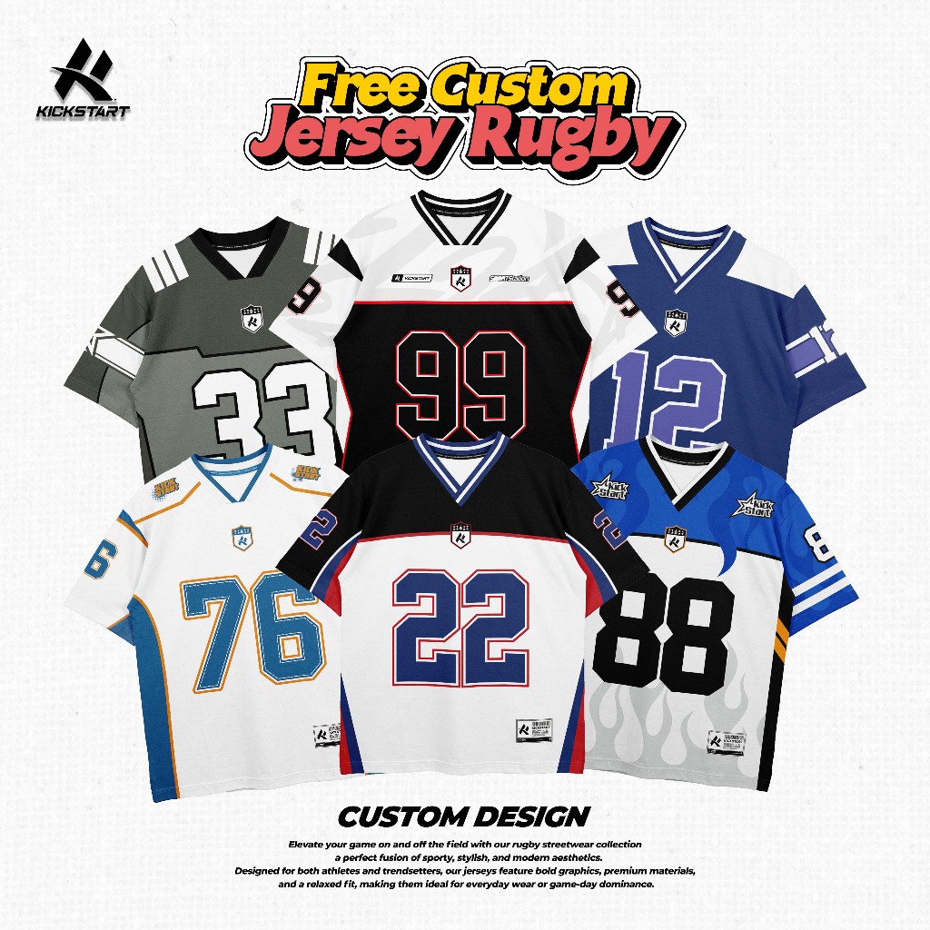 Jual [ PRE ORDER 2 ] Jersey Rugby Premium Custom Vintage Streetwear ...