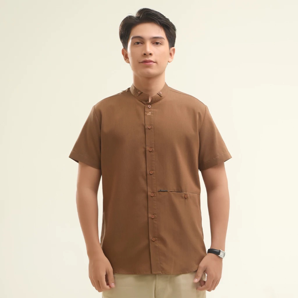 Jual Rabbani - Kemeja Koko Lengan Pendek Kemko Hussain Slimfit | Shopee ...