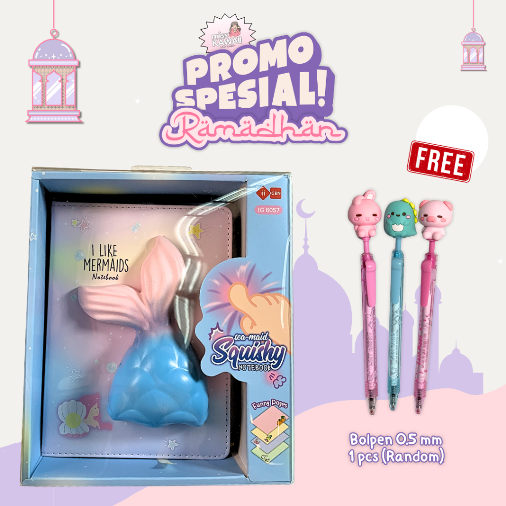 Jual Mermaid Squishy Notebook Besar/ Notebook Squisy/ Buku Squishy Memo ...