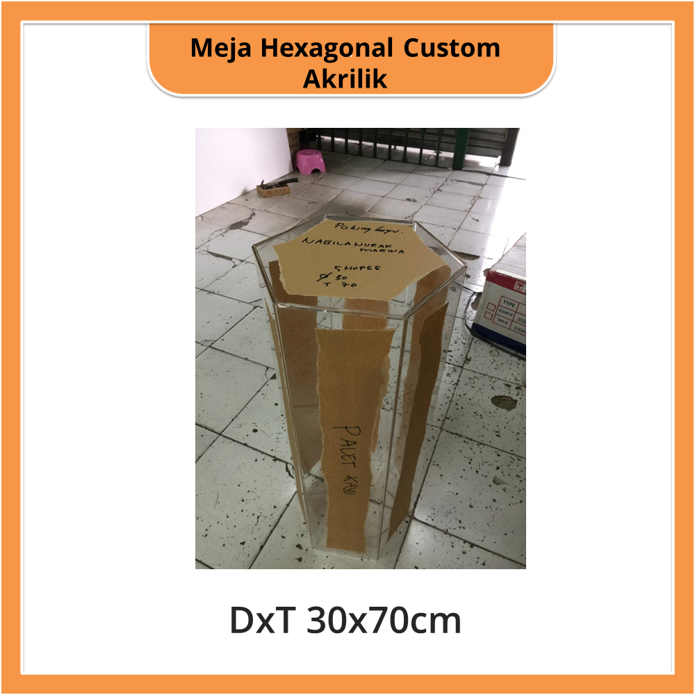Jual Meja Hexagonal Custom Akrilik DxT 30x70cm | Shopee Indonesia