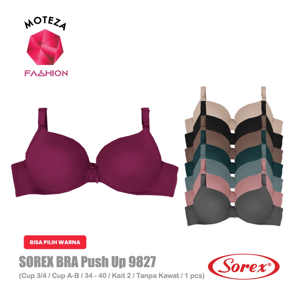 Jual Sorex 9827 Bra BH Wanita Push Up Maximizer | Busa Tebal | Cup 3/4 | Tanpa Kawat | Kait 2 ...