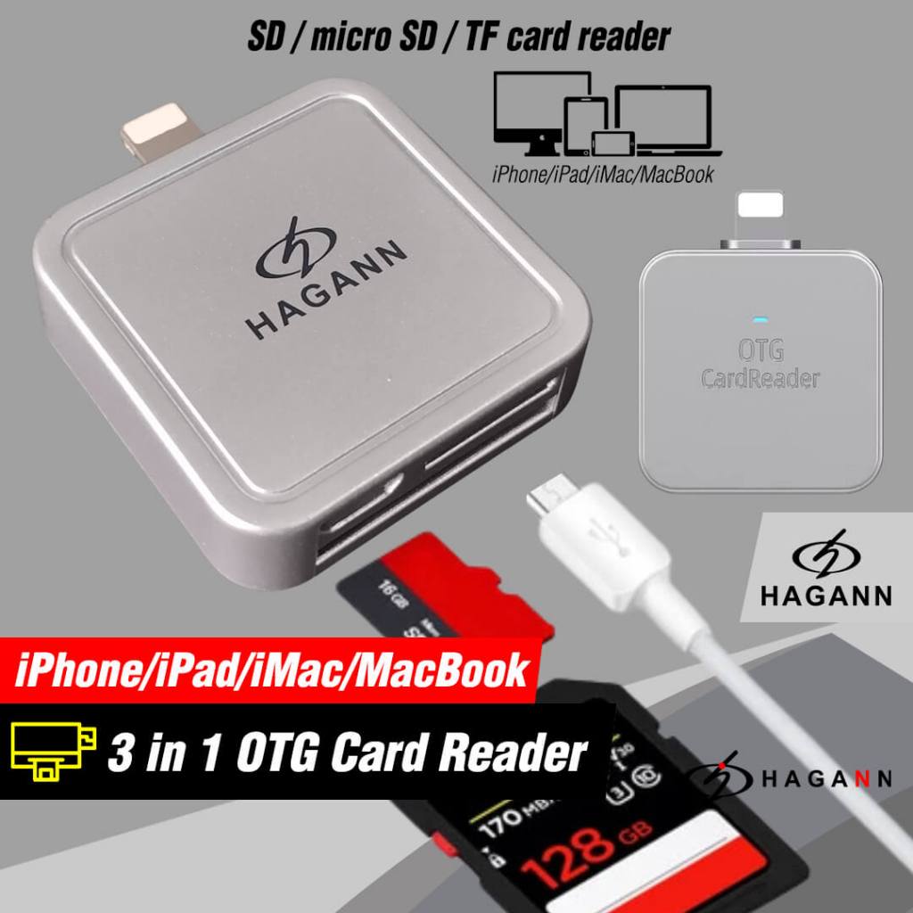 Jual Card Reader 3 in 1 Lightning / Micro SD / SD Card OTG Adapter ...