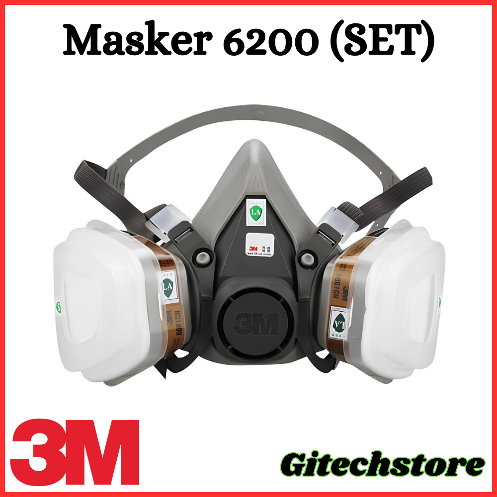 Jual Masker 3m 6200 Respirator Half Facepiece Gas Masker Set / 3m ...