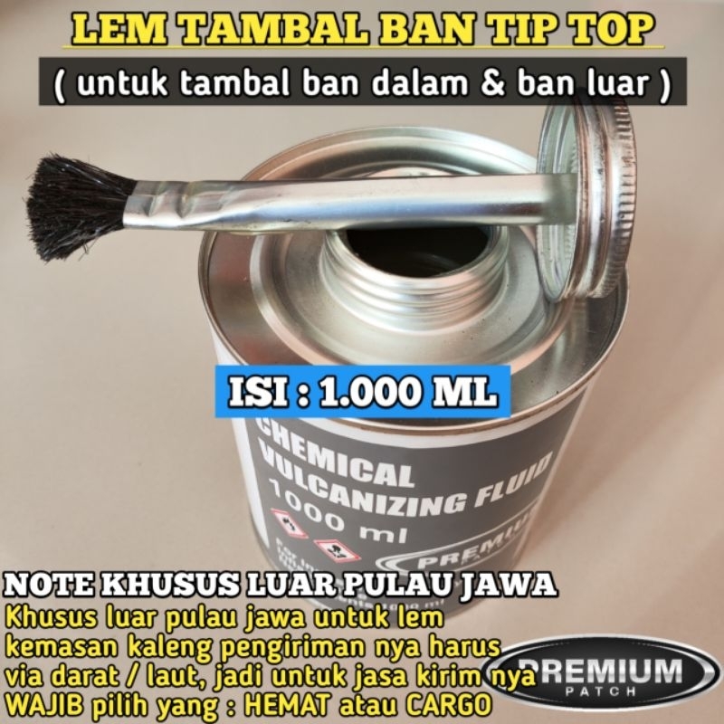 Jual Lem Tambal Ban Tip Top PREMIUM isi 1000ml - Lem untuk tambal ban ...