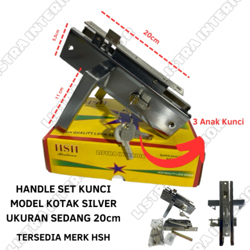 Jual Handle pintu/ Kunci pintu tarikan pintu set HSH kotak gagang pintu ...