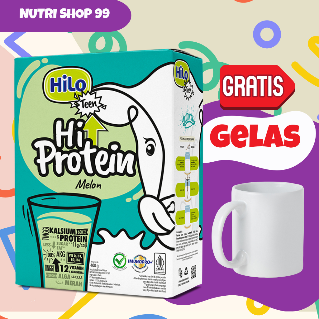 Jual Hilo Teen Hi Protein Melon GRATIS GELAS - Susu Tinggi Kalsium dan ...