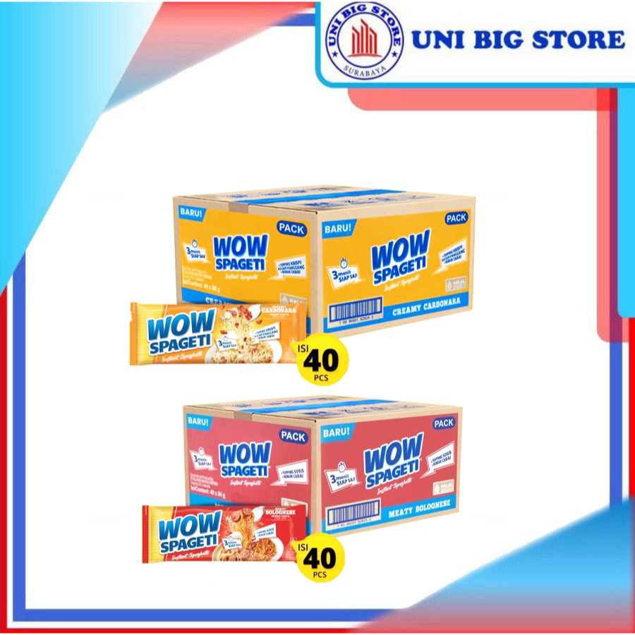Jual WOW Spageti Creamy Carbonara | Meaty Bolognese | Aglio Olio 84 gr ...