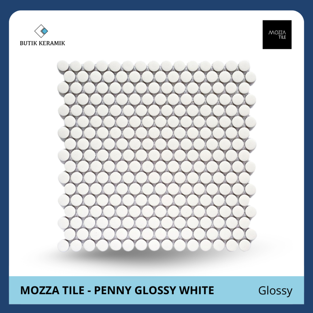 Jual Keramik Mosaic | Keramik Mozaik | Mozza Tile | Penny GLOSSY Black ...