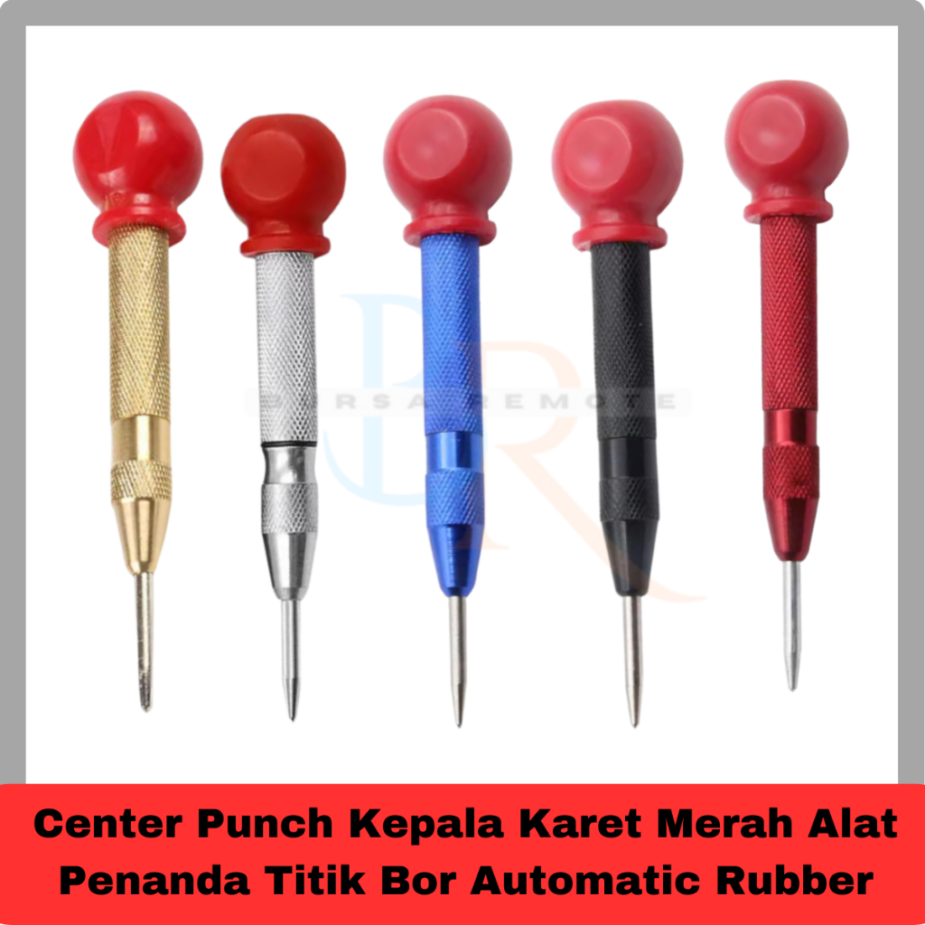 Jual Center Punch Kepala Karet Merah Alat Penanda Titik Bor Automatic ...