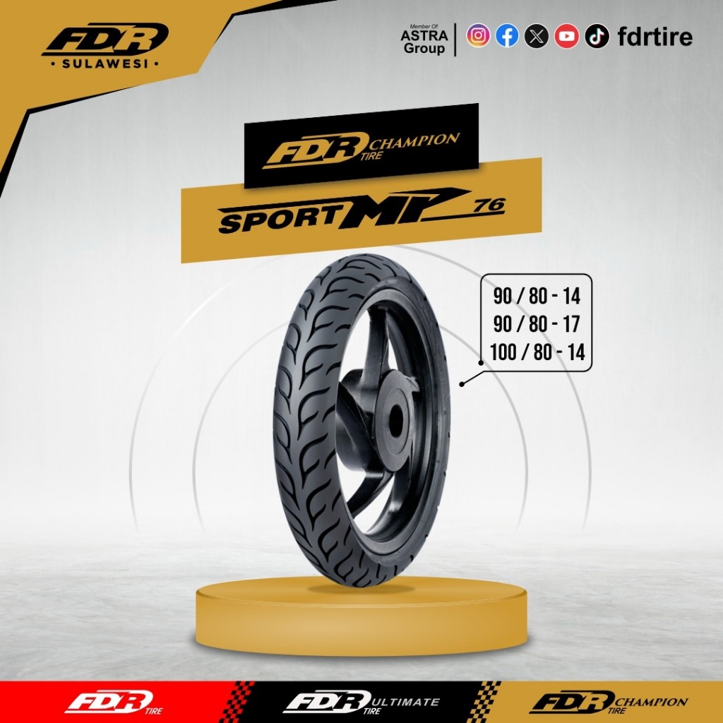 Jual FDR TL SPORT MP76 100/80-14 Ban Motor "TUBELESS" | Shopee Indonesia