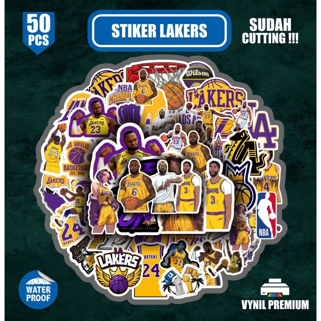 Jual Stiker sticker LA Lakers isi 50 pcs josssss | Shopee Indonesia