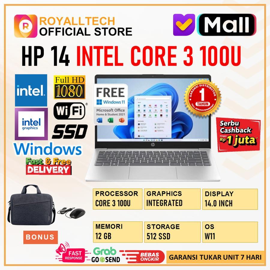Jual LAPTOP HP 14 INTEL CORE 3 100U 12GB 512GB SSD W11+OFFICE 14.0FHD ...