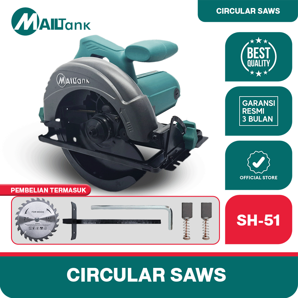 Jual Mailtank SH51 Mesin potong kayu Circular Saw 7 inch Untuk Potong ...
