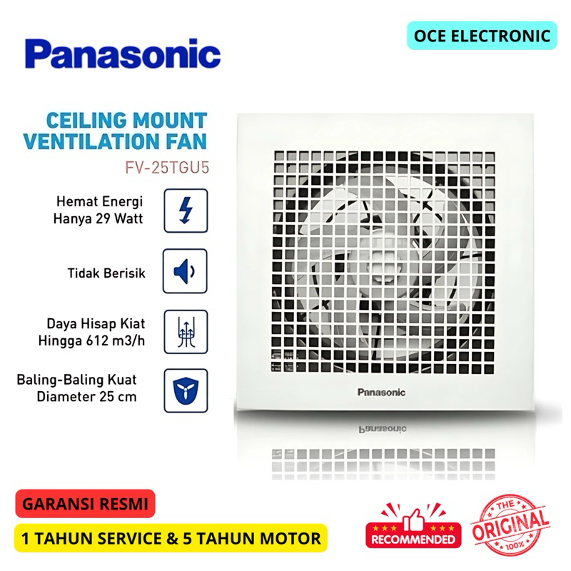 Jual EXHAUST FAN PANASONIC CEILING MOUNT FAN FV-25TGU 10 INCH [GARANSI ...