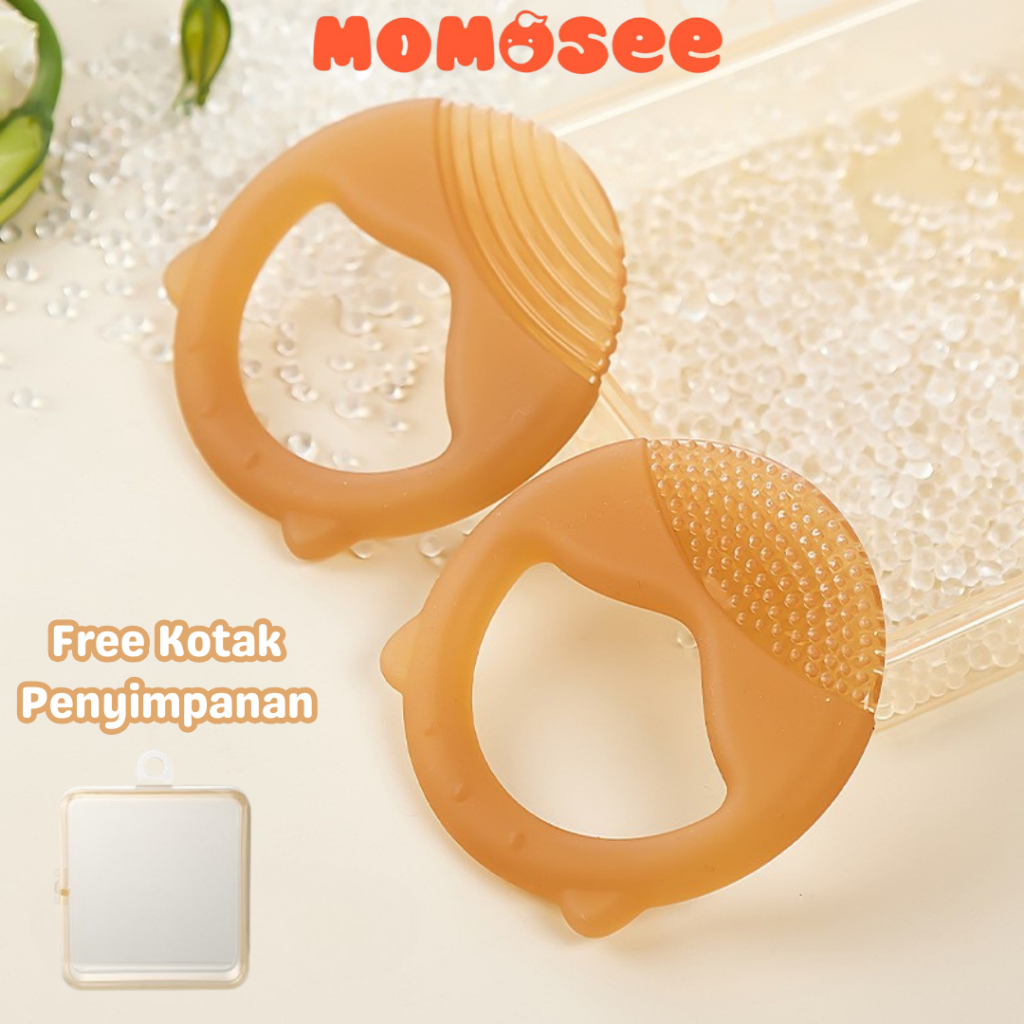 Jual Momosee Gigitan Teether Bayi BPA Free Silikon 2in1 Teether Bayi ...