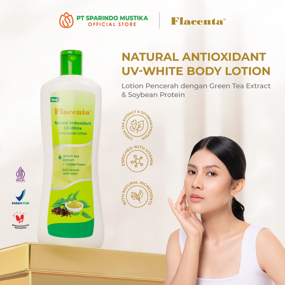 Jual FLACENTA Hand and Body Lotion 500ml Green Tea Natural Glow with UV ...
