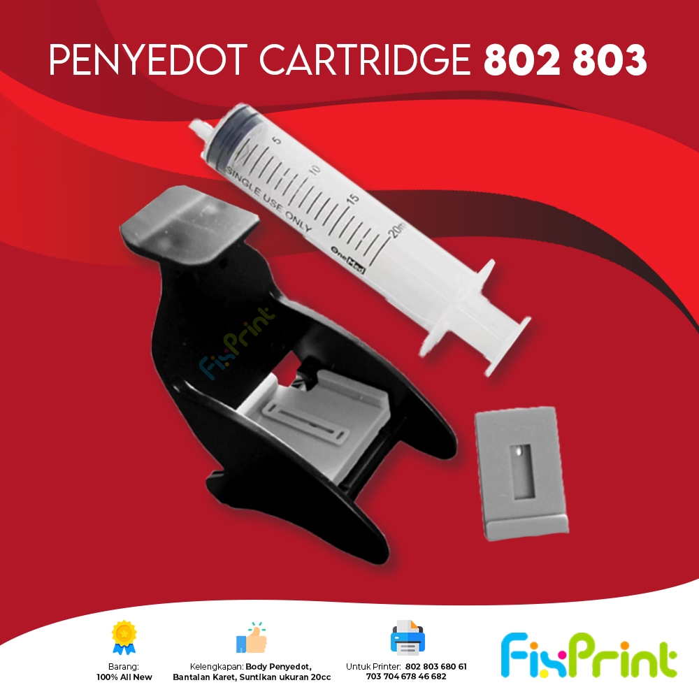 Jual Refill Kit Penyedot Tinta Cartridge HP GT51 GT52 HP 802 678 680 46 ...