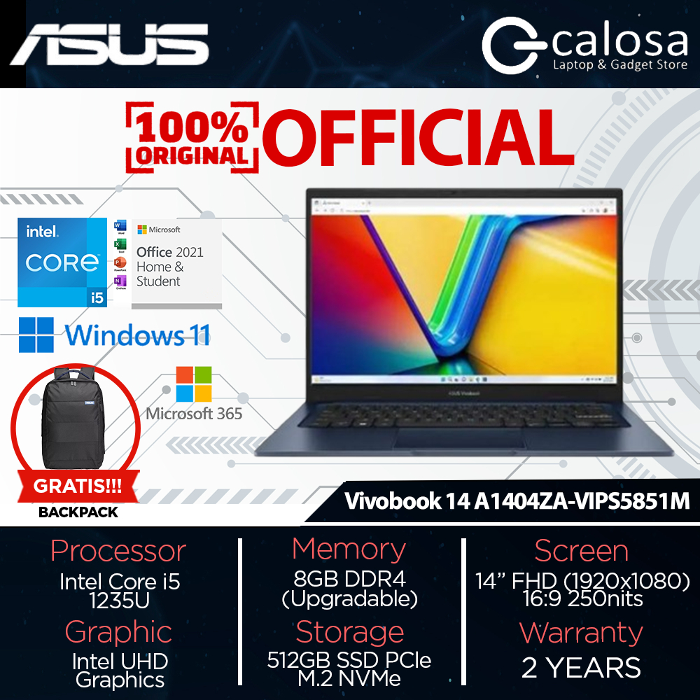 Jual Asus Vivobook 14 A1404ZA VIPS551 VIPS552 VIPS553 VIPS5851M ...