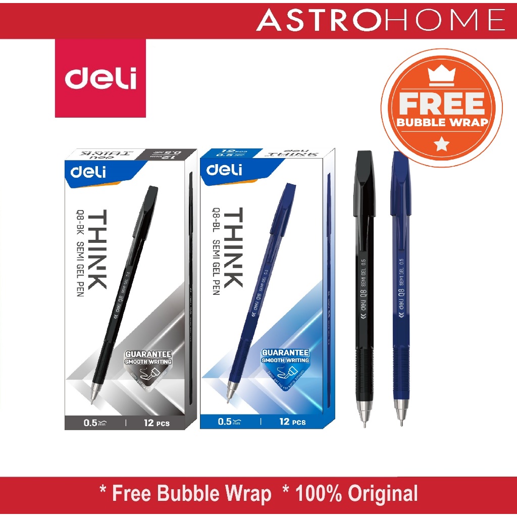 Jual Pulpen Ballpoint Bolpoin Semi Gel Pen Deli Ball Point Pen EQ8 ...