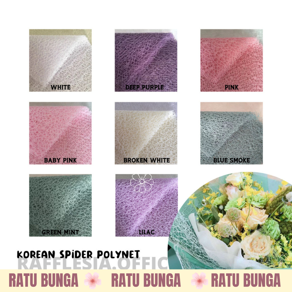 Jual [1 LEMBAR] KOREAN JARING LEMBARAN KERTAS BUNGA FLOWER WRAP/ KERTAS ...