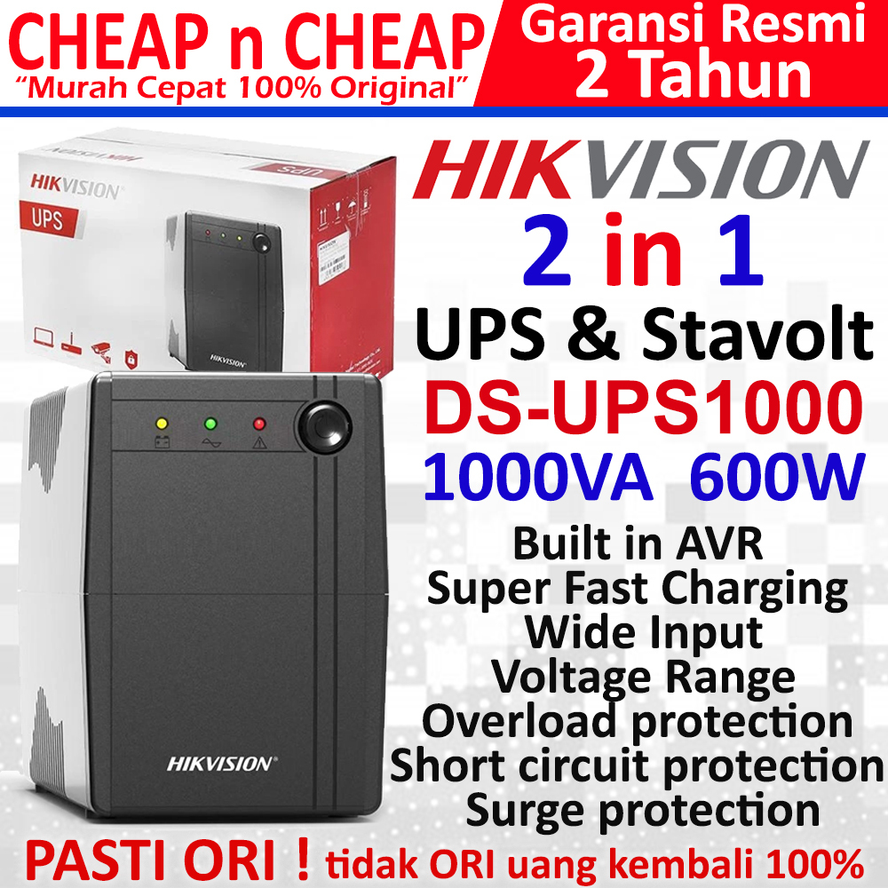 Jual UPS HikVision 1000VA AVR Stabilizer Stavolt 600watt Garansi 2 Tahun - UPS Stabilizer ...
