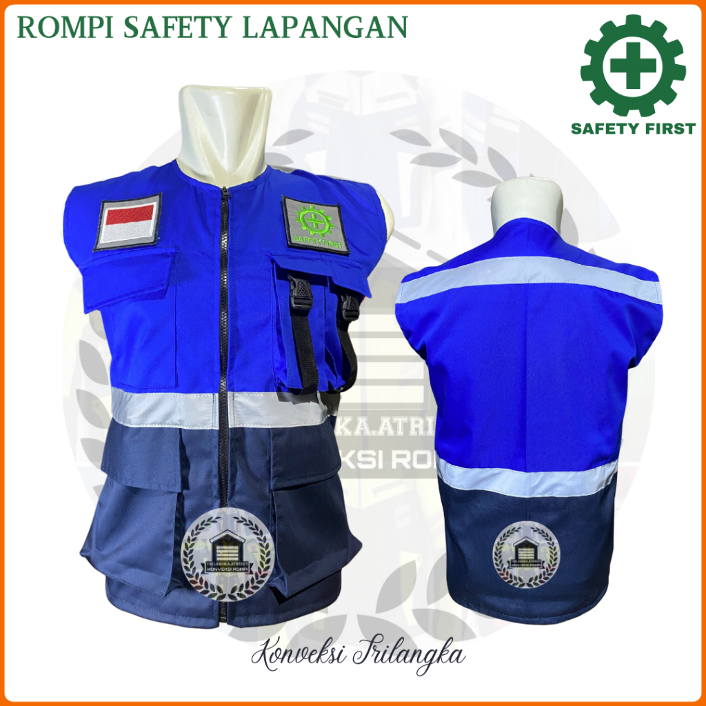 Jual Rompi Lapangan Savety Vest K3 Kerja Proyek Pria Bahan Drill ...
