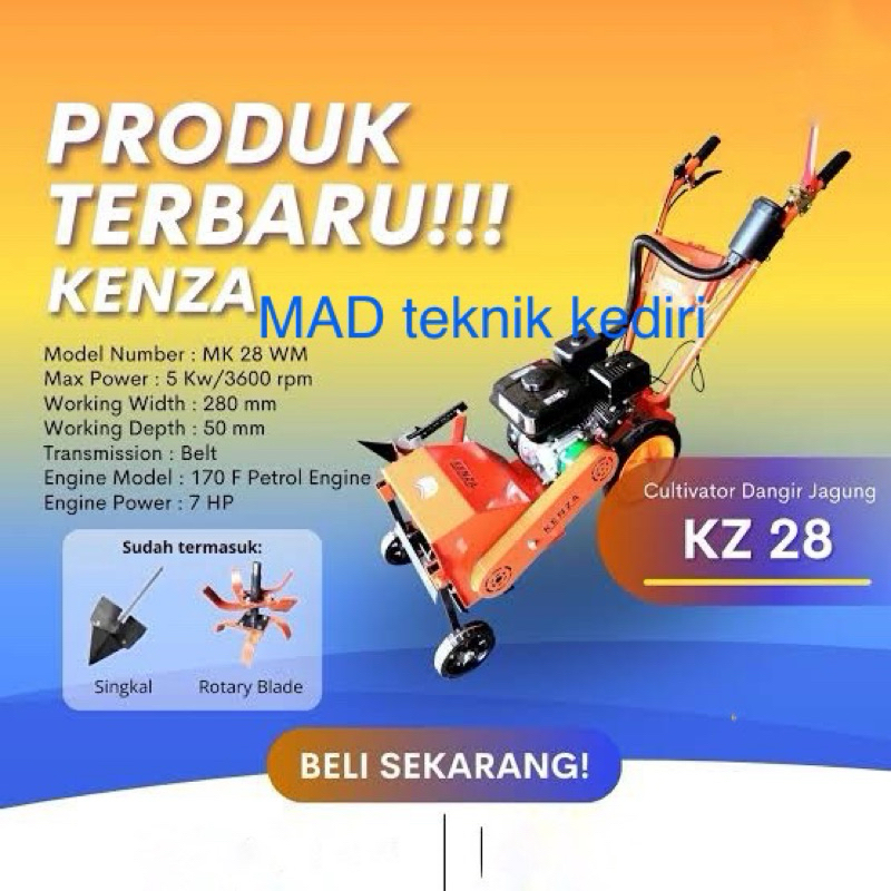 Jual Mesin Dangir Jagung KENZA KZ-28 28cm Tiller Weeder Multifungsi | Shopee Indonesia