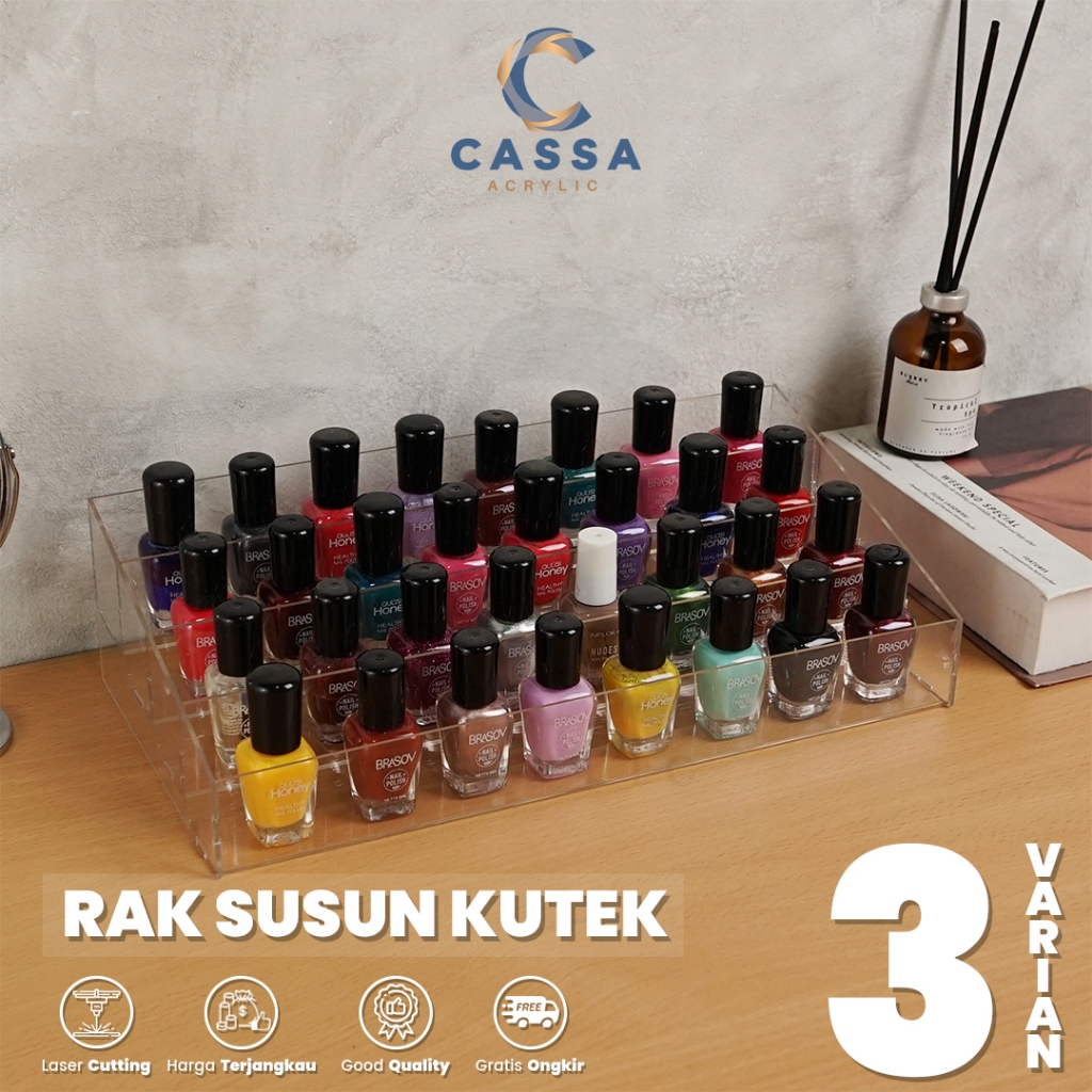 Jual TEMPAT BOTOL KUTEK AKRILIK / RAK SUSUN NAIL ART / DISPLAY MAKEUP ...