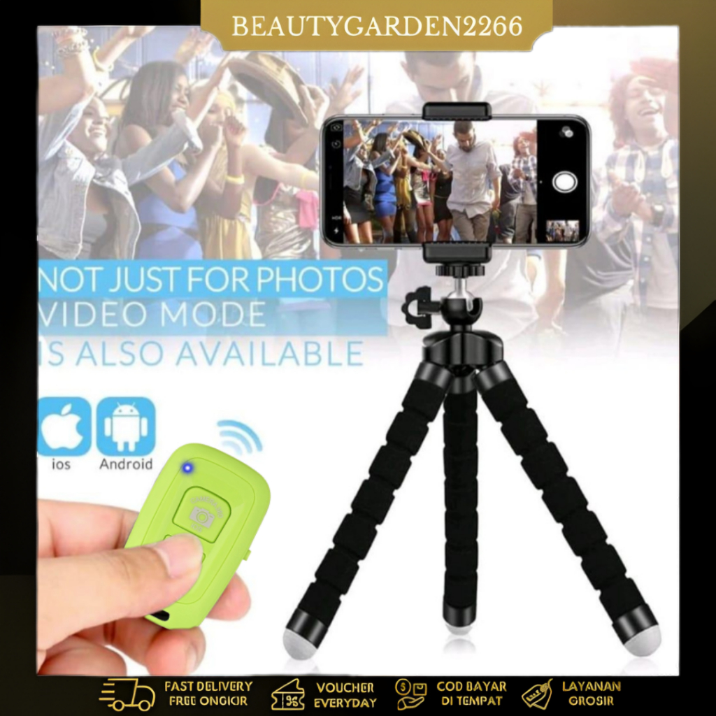 Jual [ COD ] Remote Selfie Smartphone Bluetooth/Remote Shutter Tripod ...