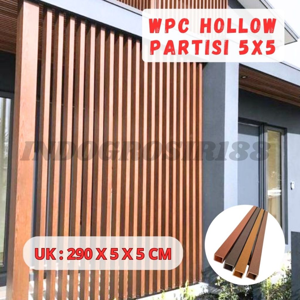 Jual Indo Hollow Partisi Outdoor 5cm x 5cm | Kisi Kisi Holo WPC Tube ...