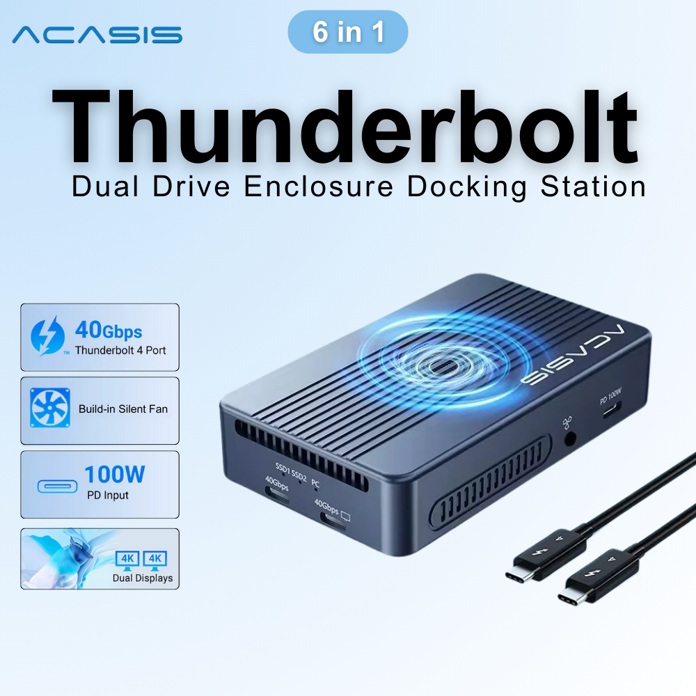 Jual Acasis Thunderbolt 4 SSD Enclosure & Dock Dual-Bay RAID | 8K@60Hz ...