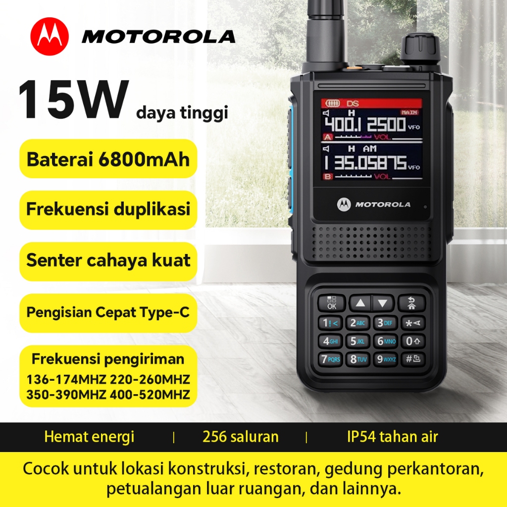 Jual Handy Talkie MOTOROLA GP338 Plus Walkie Talkie FM/AM Radio dua ...