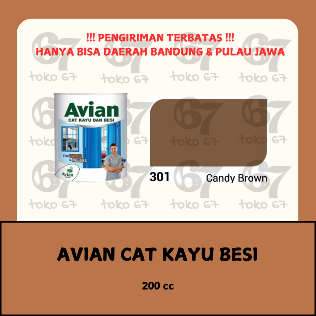 Jual AVIAN CAT MINYAK KAYU BESI 301 CANDY BROWN 200 CC | Shopee Indonesia