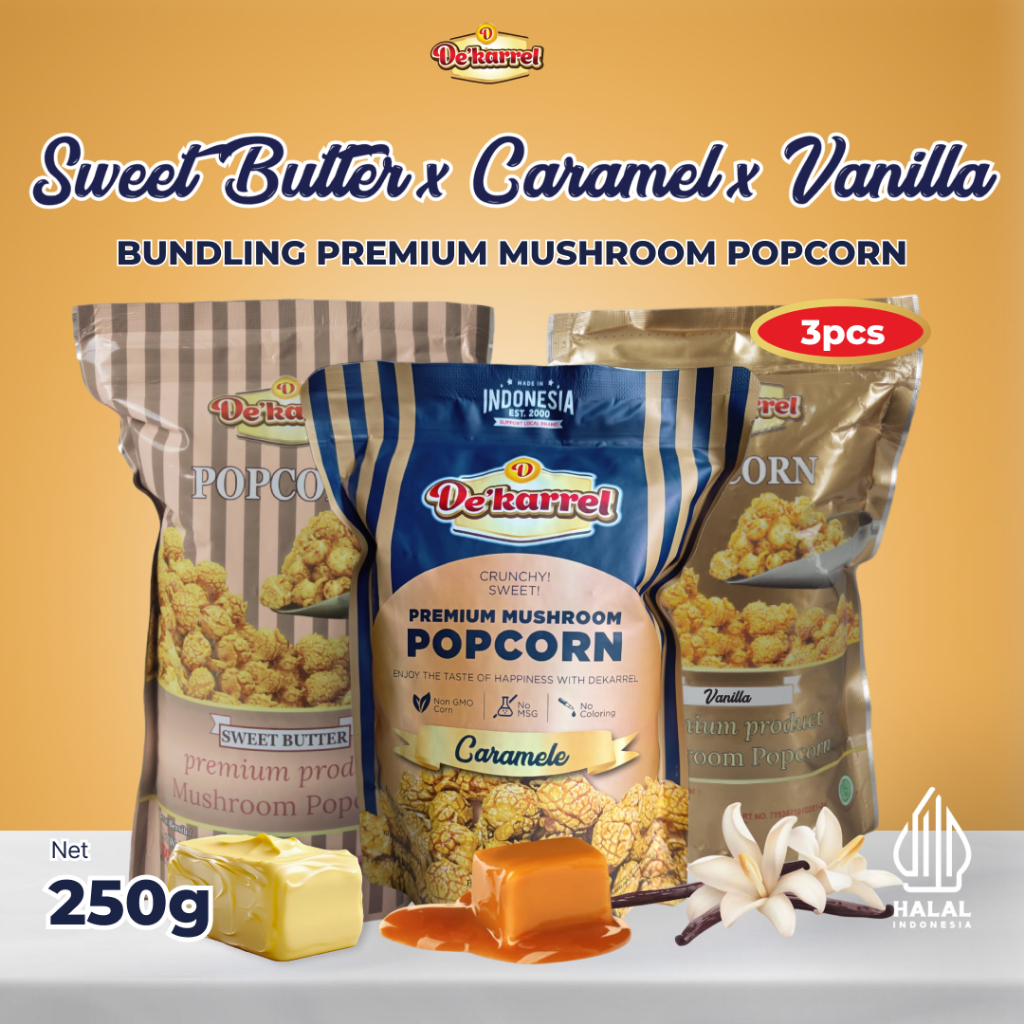 Jual Dekarrel Popcorn Bundling Sweet Butter x Caramel x Vanilla ...
