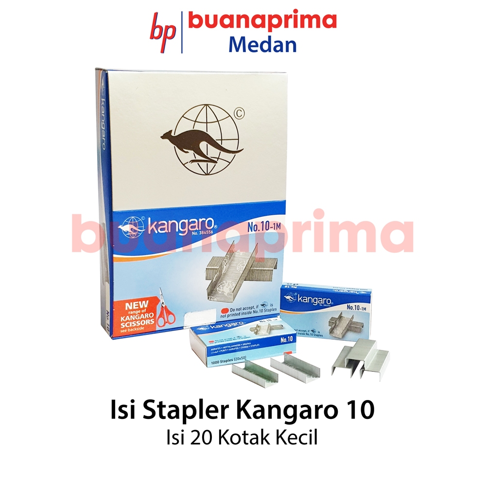 Jual ISI STAPLER KANGARO No 10 1 BOX isi 20 pcs Refill Anak Hekter ...