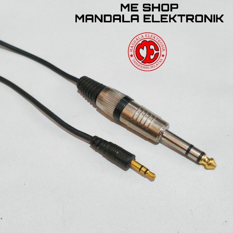 Jual kabel jack trs 6.5mm stereo to jack audio aux 3.5mm termurah | Shopee Indonesia
