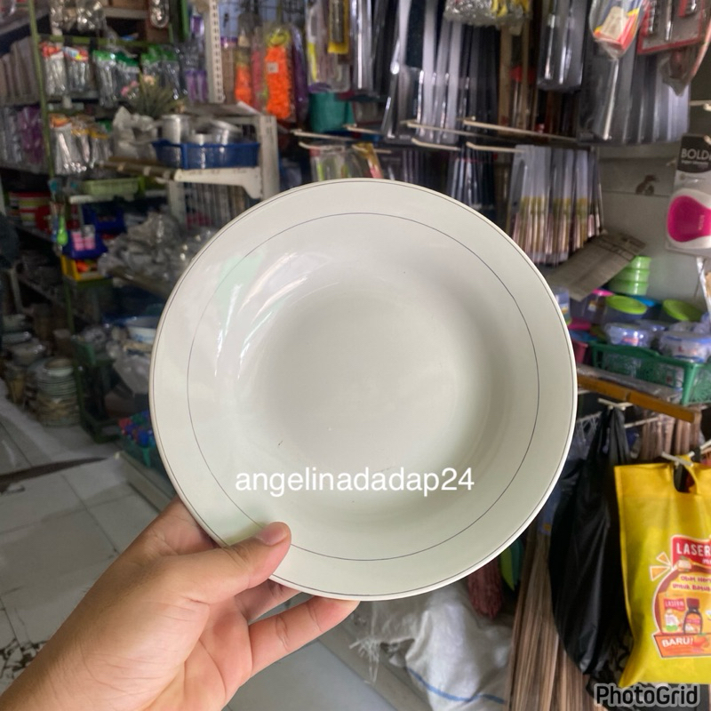 Jual PIRING MAKAN KERAMIK 8 in 20cm CEKUNG LIST EMAS | Shopee Indonesia
