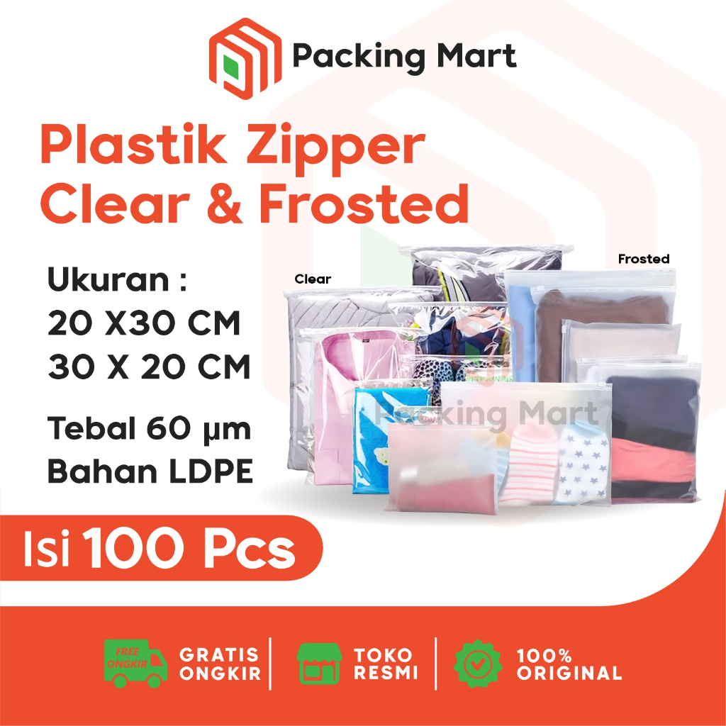 Jual Plastik Zipper Lock 20x30 cm Ziplock 30x20 cm Travel Pouch Clear ...