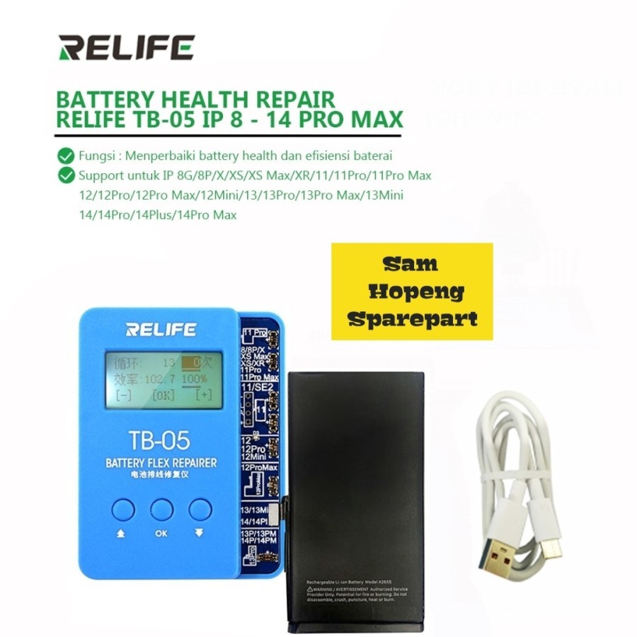Jual Battery Health Repair Relife TB-05 iPhone 8 - 14 Pro Max | Shopee Indonesia