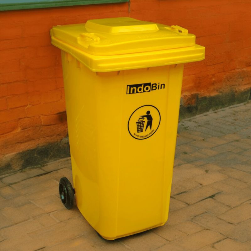 Jual Tempat/tong sampah plastik hdpe 240 liter - kuning | Shopee Indonesia