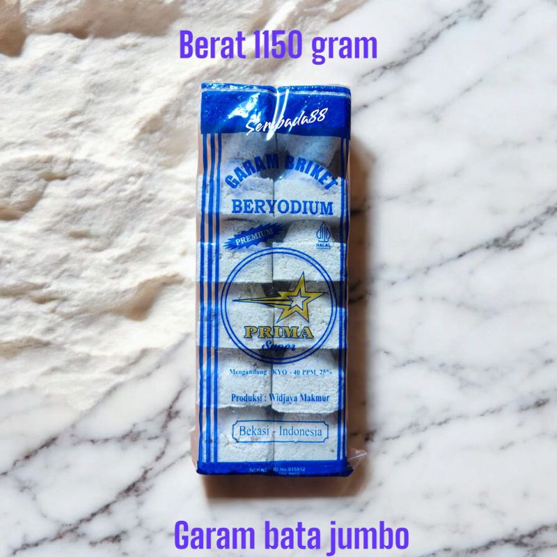 Jual GARAM BATA 1150 GRAM PRIMA SUPER / GARAM BRIKET BERYODIUM / GARAM ...