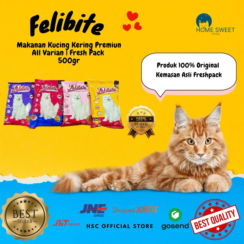 Jual FELIBITE MAKANAN KUCING KERING PREMIUM ALL VARIAN 500GR FRESHPACK ...