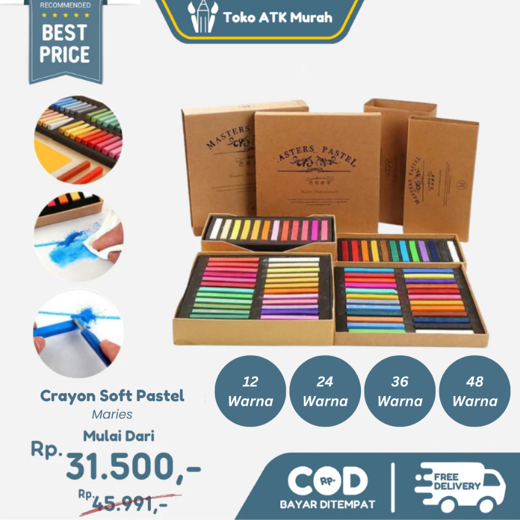 Jual Maries Soft Pastel Set 12 / 24 / 36 / 48 Colors - Masters Pastel ...