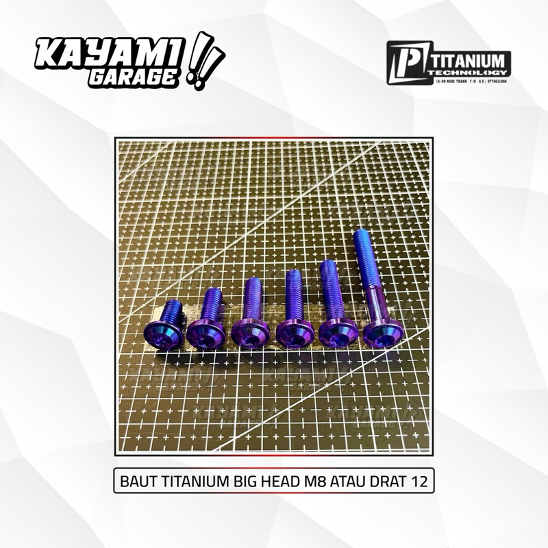 Jual Baut Titanium Big head M8 Atau drat 12 (1pcs) | Shopee Indonesia